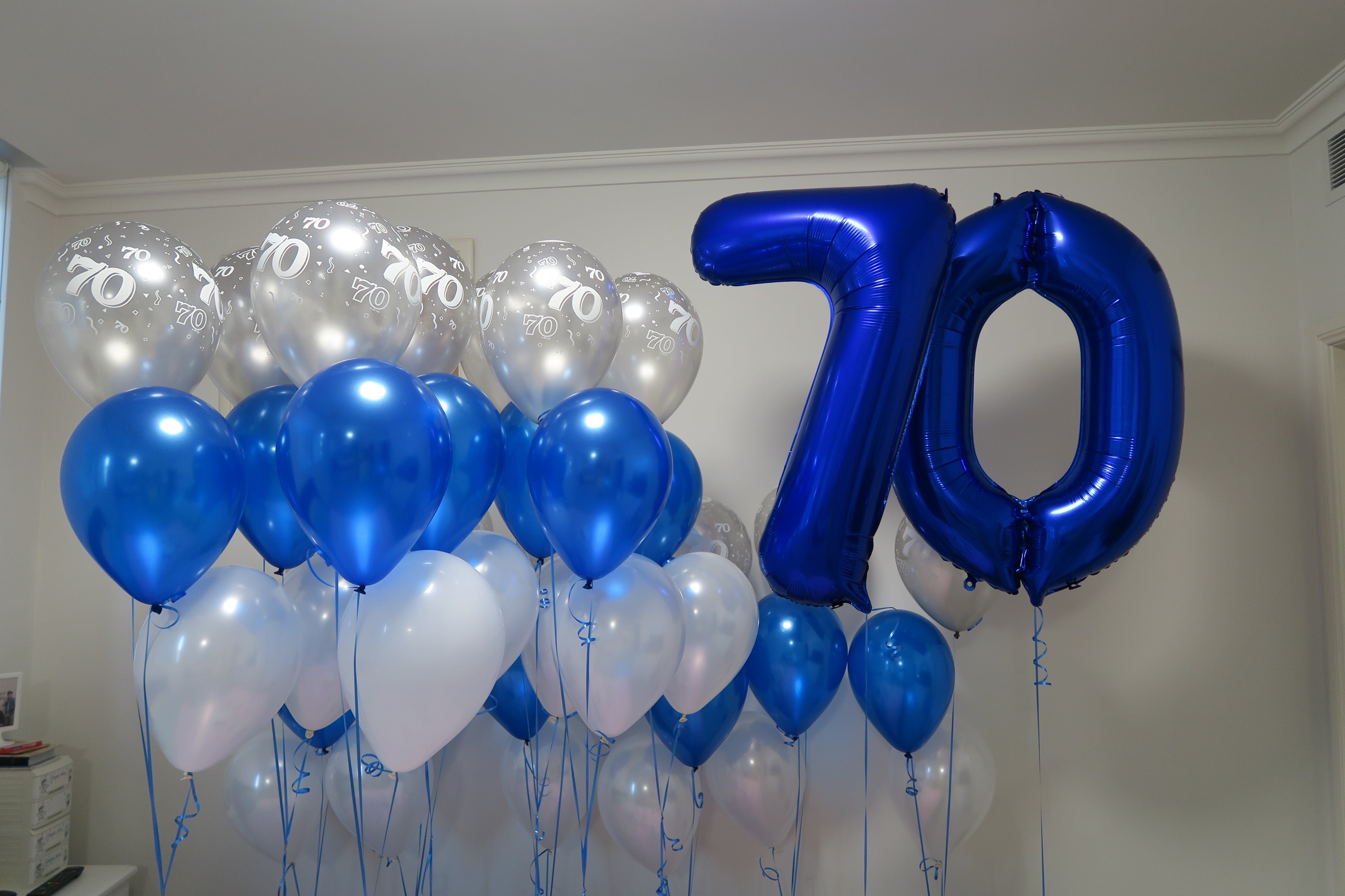 70th Birthday helium balloon bouquet – Balloon Essentials